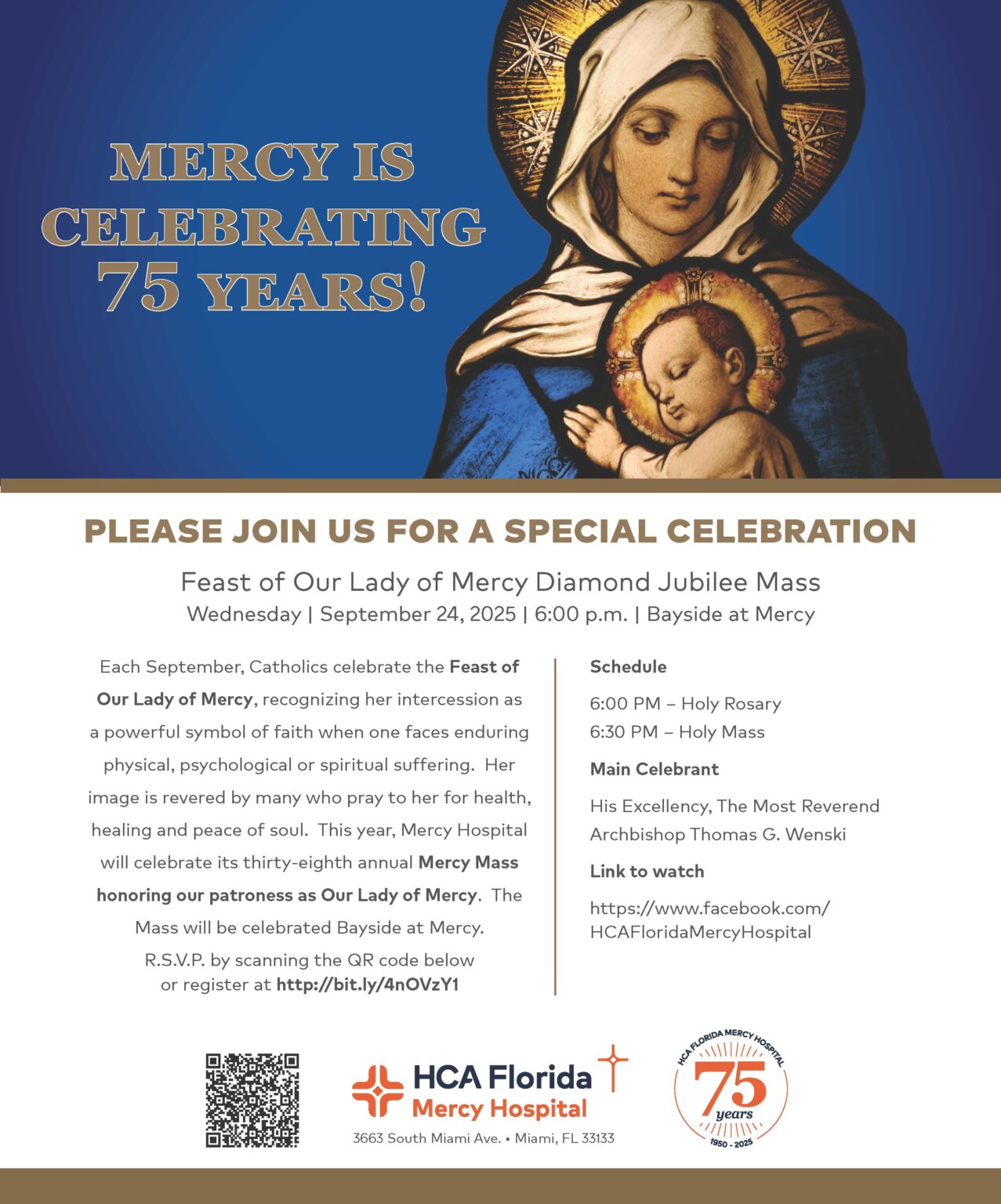 HCA Florida Mercy Hospital Invites Community to 75th Anniversary Mercy ...